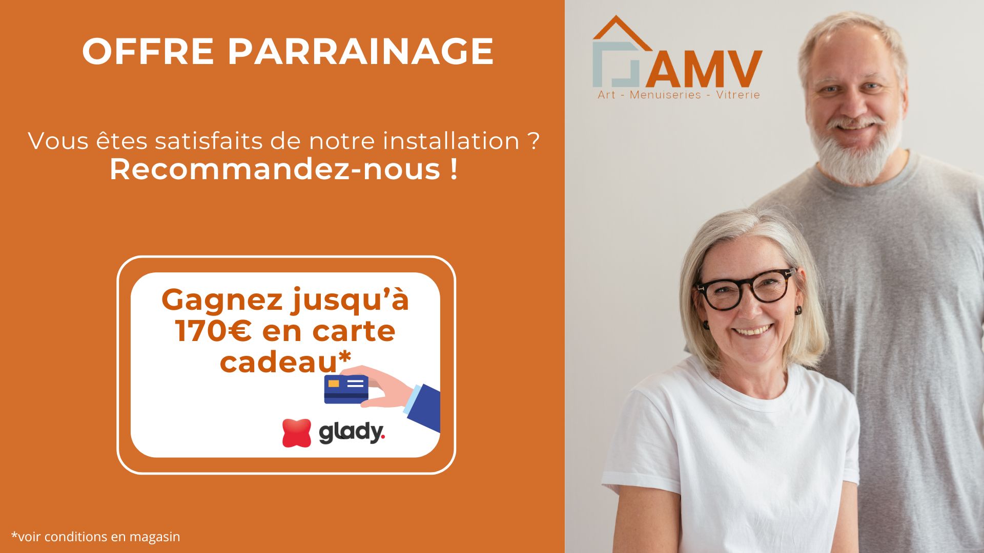 Offre de parrainage chez Art Menuiseries Vitrerie